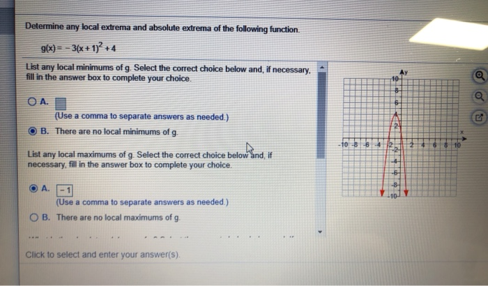 Solved Determine any local extrema and absolute extrema of | Chegg.com