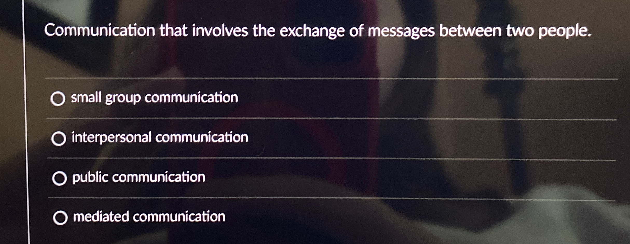 Solved Communication that involves the exchange of messages | Chegg.com