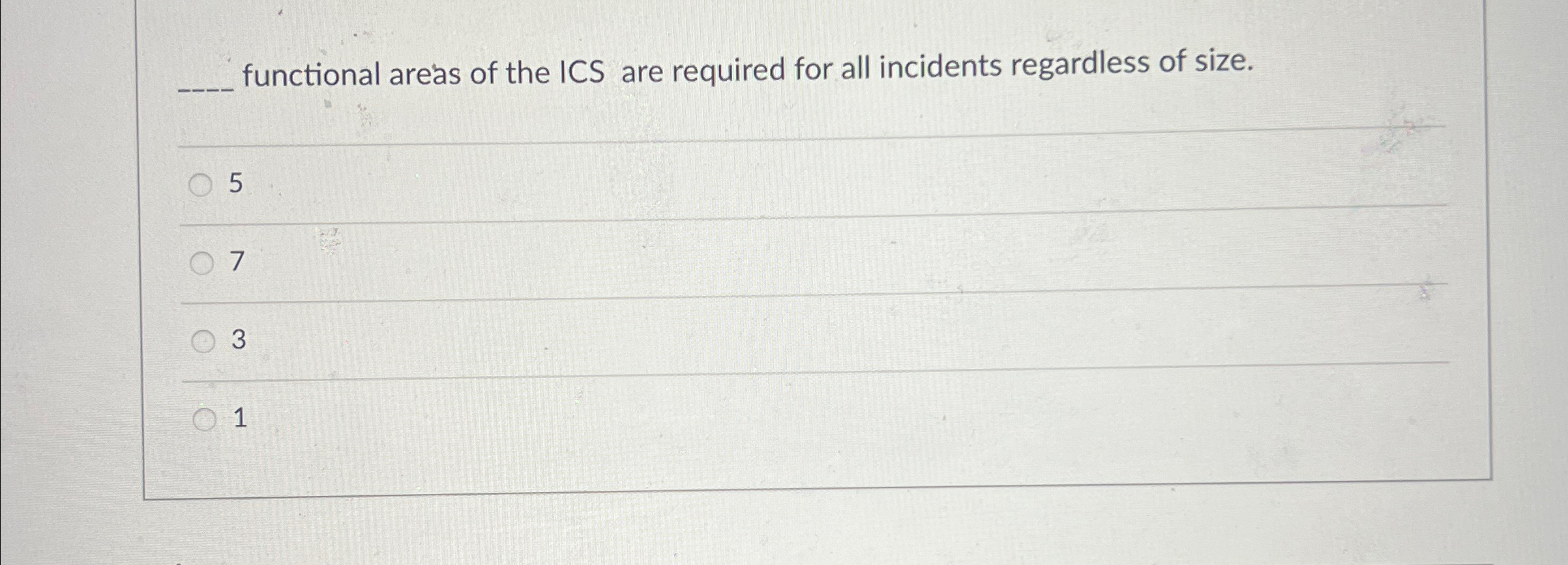 Solved functional areas of the ICS are required for all | Chegg.com