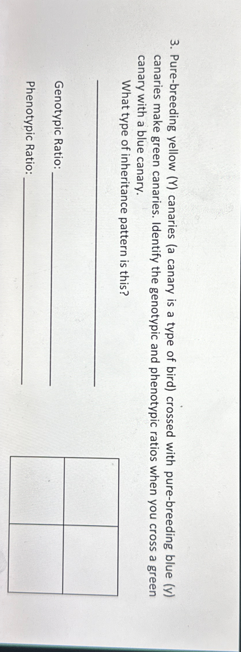 Solved Pure-breeding yellow ( Y ) ﻿canaries (a canary is a | Chegg.com