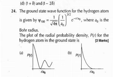 Solved 12 (d) () + 8) and (1-28) 24. The ground state wave | Chegg.com