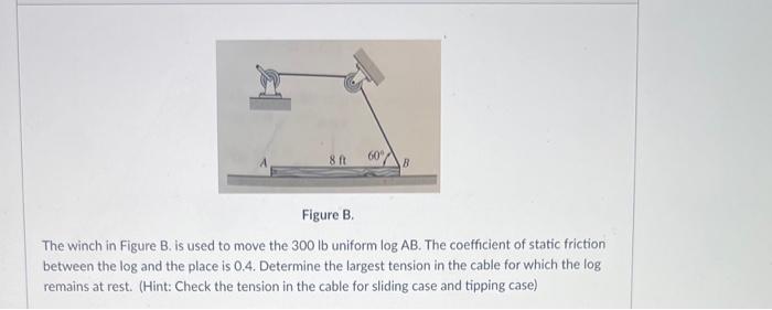 Solved Figure B. The winch in Figure B. is used to move the | Chegg.com