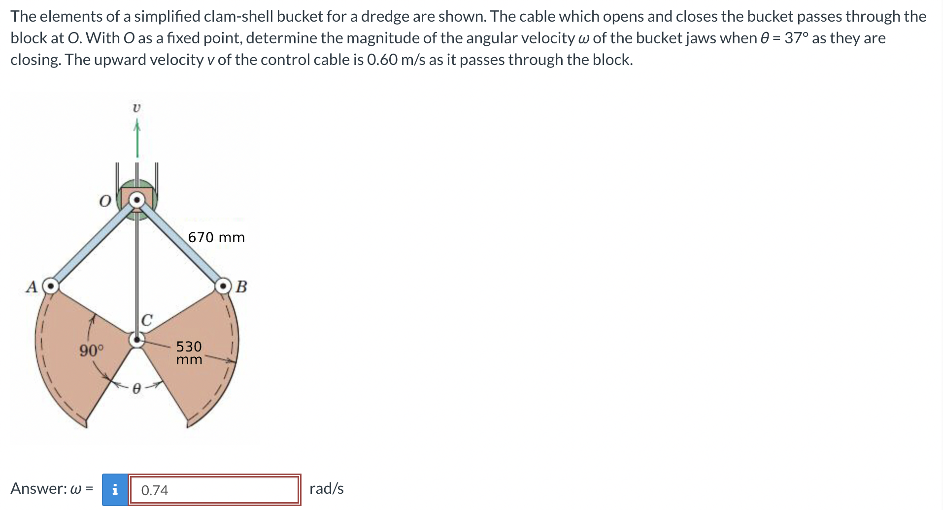 Solved The elements of ﻿a simplified clam-shell bucket for a | Chegg.com