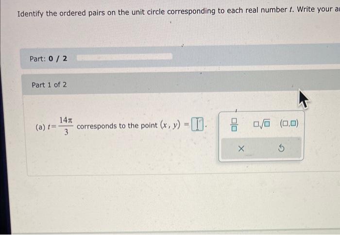 Solved Identify the ordered pairs on the unit circle | Chegg.com