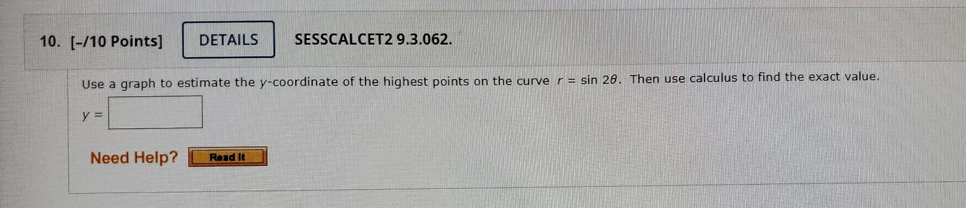 Solved Use a graph to estimate the y-coordinate of the | Chegg.com