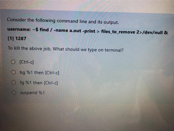 Solved Consider the following command line and its output. | Chegg.com