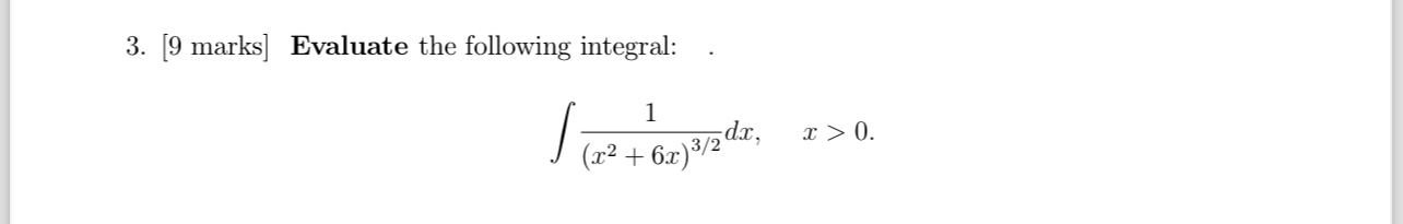 Solved [9 ﻿marks] ﻿Evaluate the following | Chegg.com
