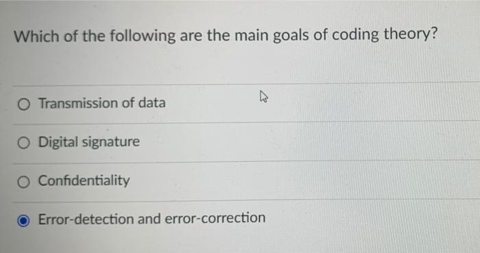 Solved Which of the following are the main goals of coding | Chegg.com