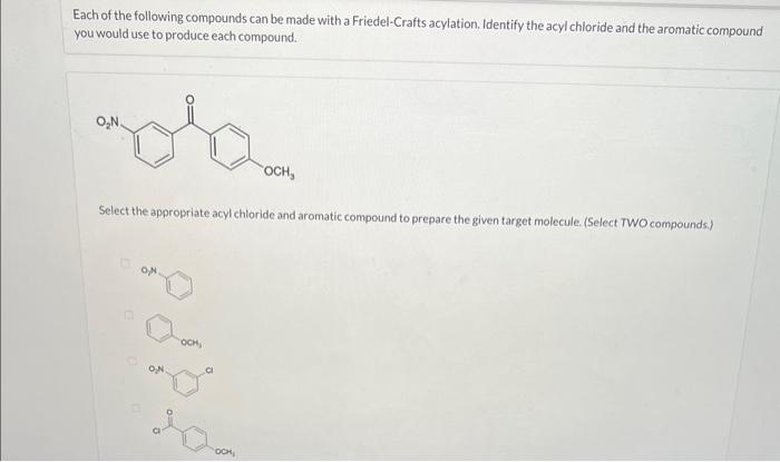 Solved Each of the following compounds can be made with a | Chegg.com