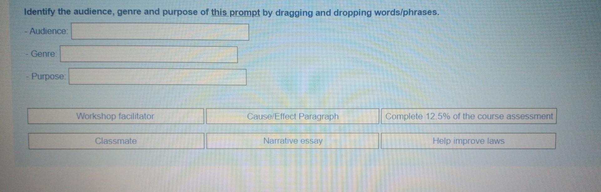 Identify the audience, genre and purpose of this | Chegg.com