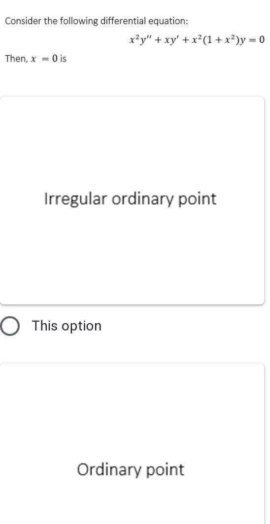 Solved Consider the following differential equation: x2y" + | Chegg.com