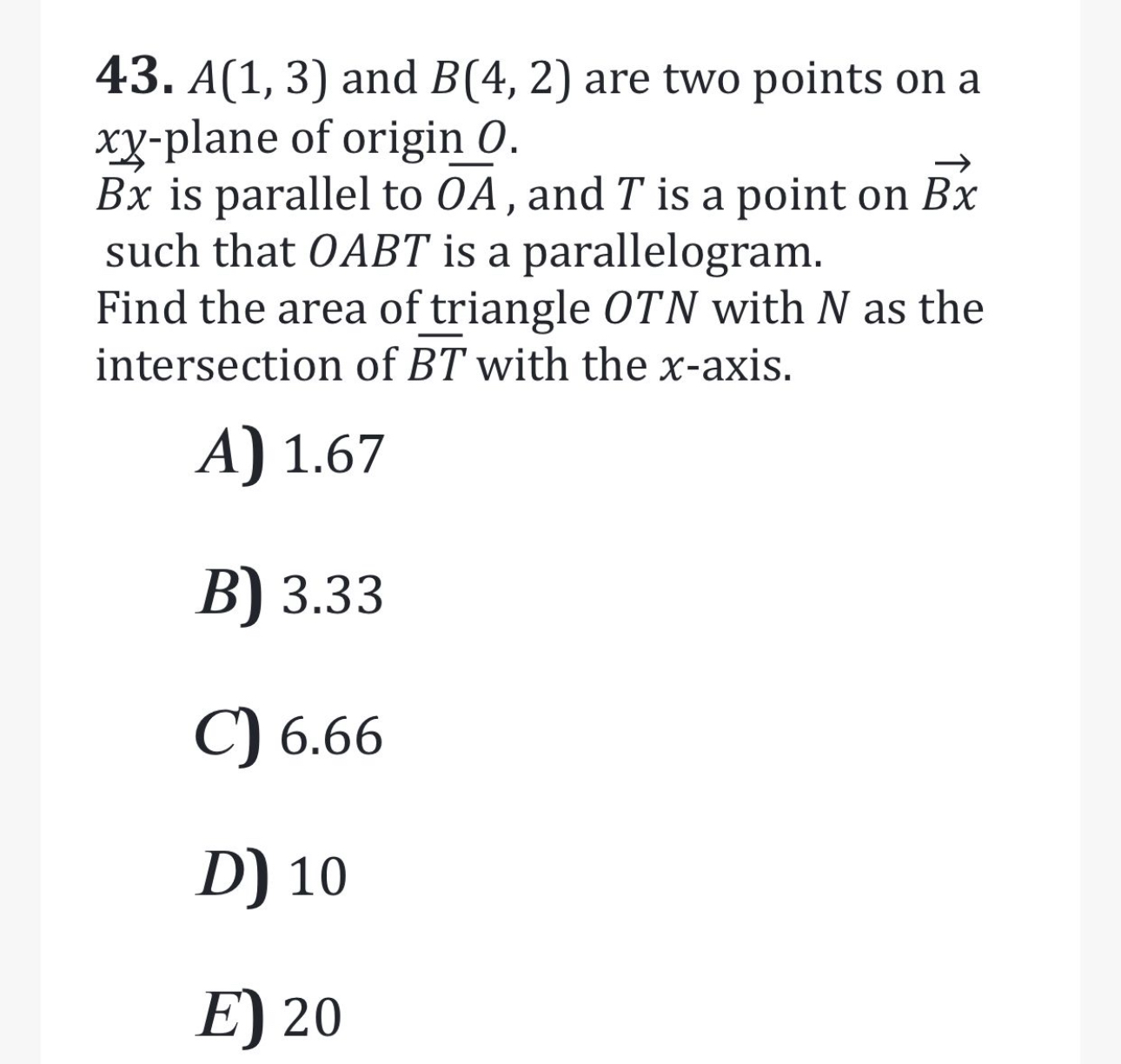 Solved A(1,3) ﻿and B(4,2) ﻿are two points on a xy-plane of | Chegg.com