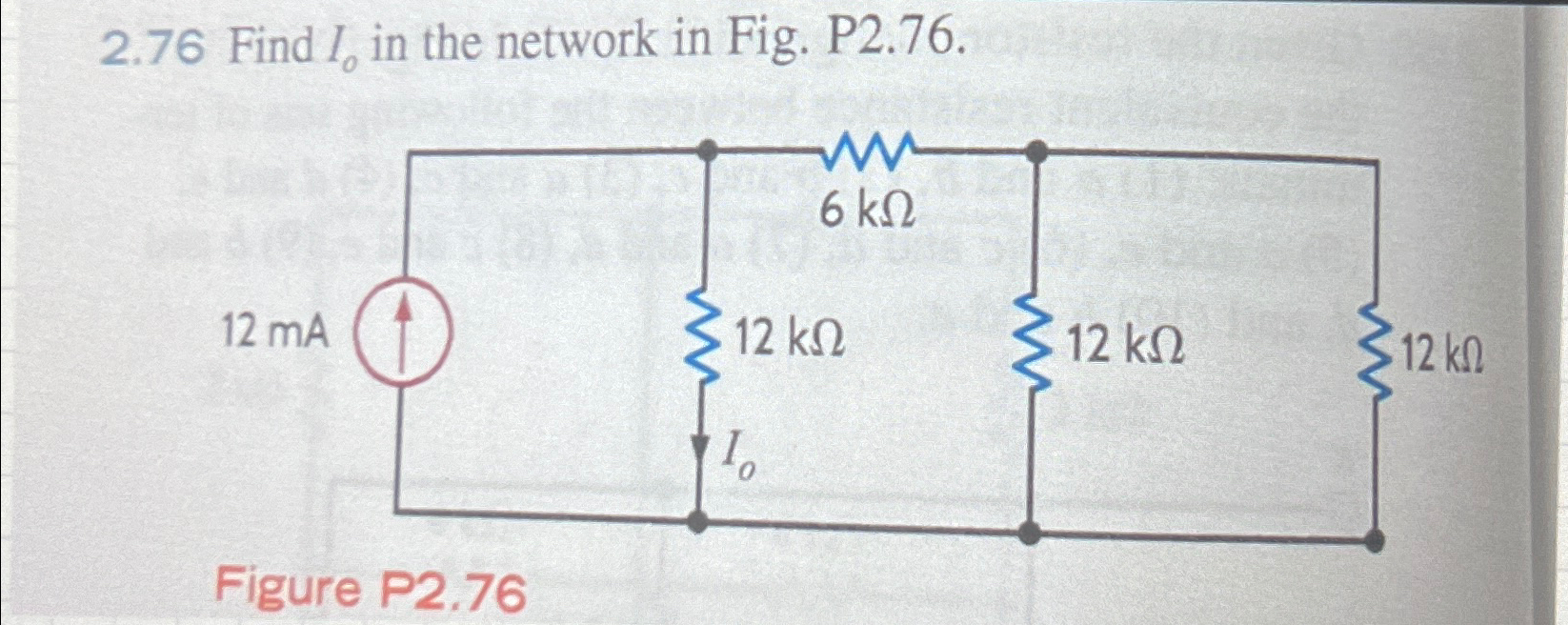 Solved 2.76 ﻿Find I0 ﻿in the network in Fig. P2.76.Figure | Chegg.com