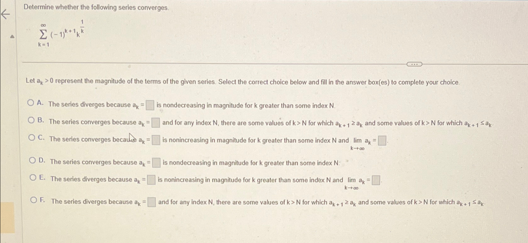 Solved Determine whether the following series | Chegg.com