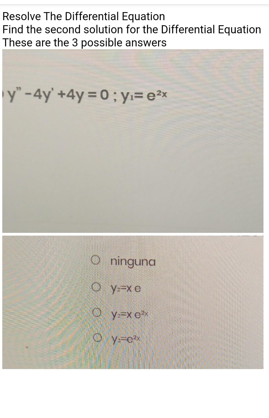 Solved Resolve The Differential Equation Find the second | Chegg.com