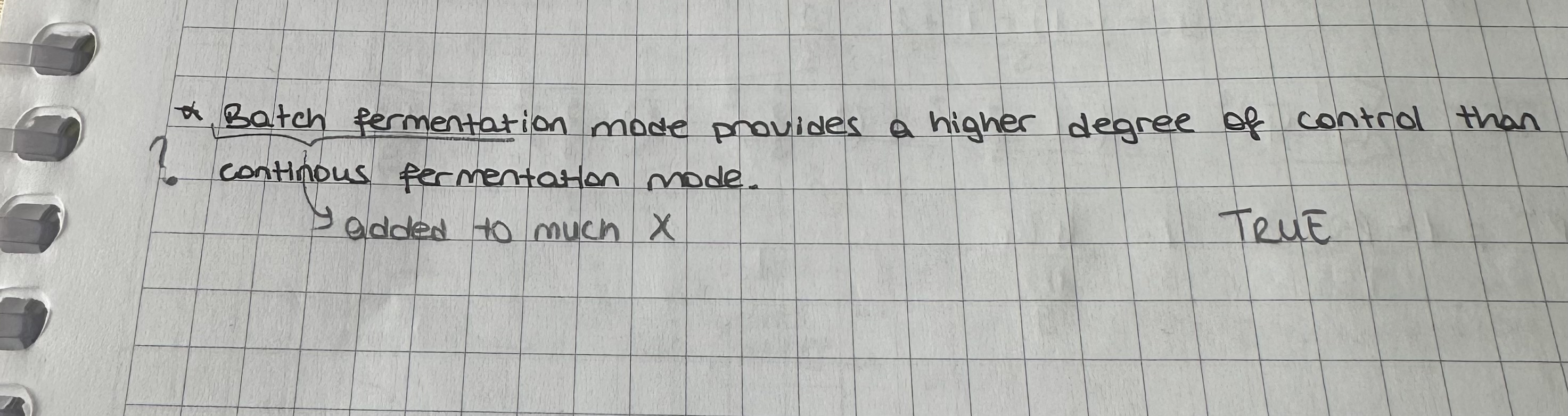 Solved Batch fermentation mode provides a higher degree of | Chegg.com