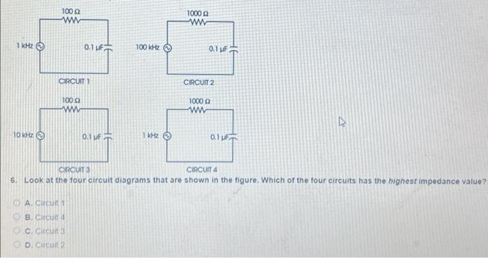 Solved 6. Look at the four circuit diagrams that are shown | Chegg.com