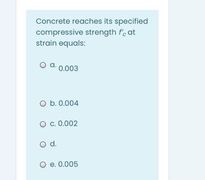 Solved Concrete reaches its specified compressive strength | Chegg.com