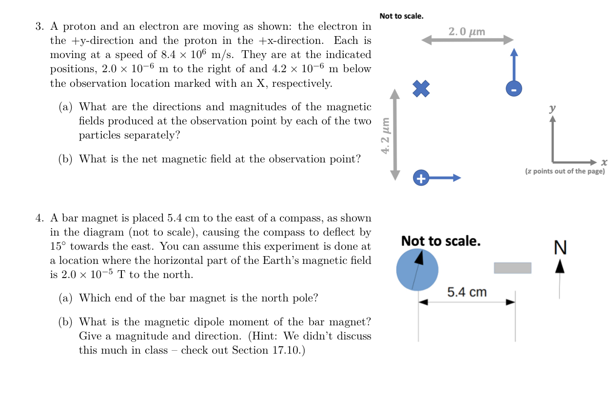 Solved A proton and an electron are moving as shown: the | Chegg.com