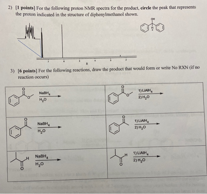 Solved 2) [1 points] For the following proton NMR spectra | Chegg.com