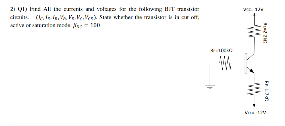 Solved Q1) ﻿Find All the currents and voltages for the | Chegg.com