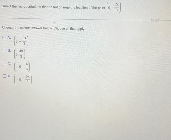 Solved Select the representations that do not change the | Chegg.com