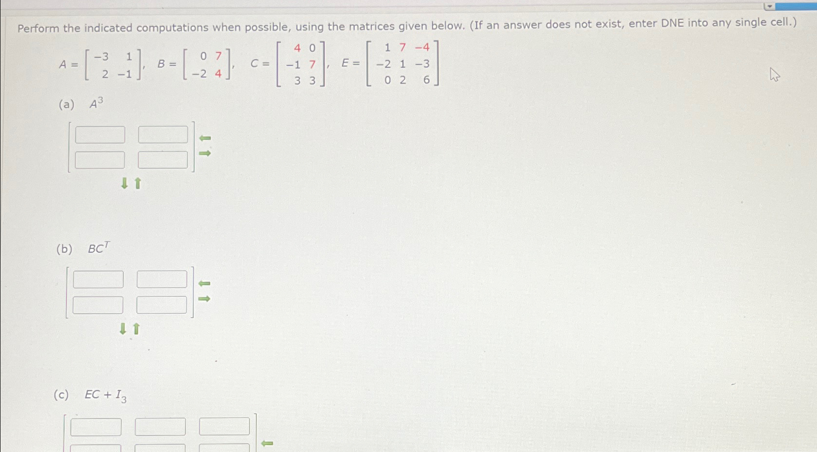 Perform the indicated computations when possible, | Chegg.com
