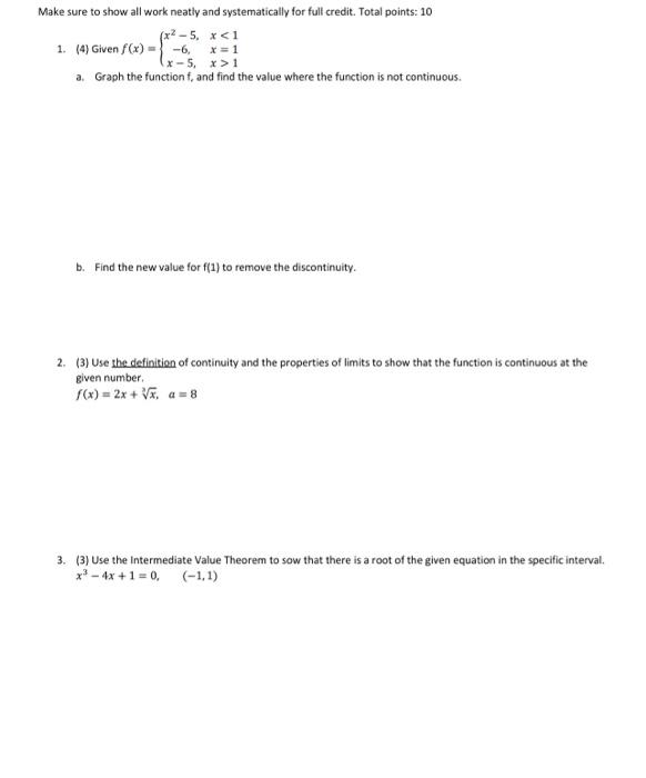 Solved Make sure to show all work neatly and systematically | Chegg.com