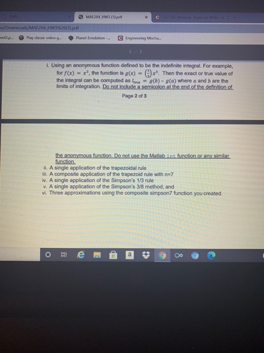 3. (40 Points) Construct an algorithm in a function | Chegg.com