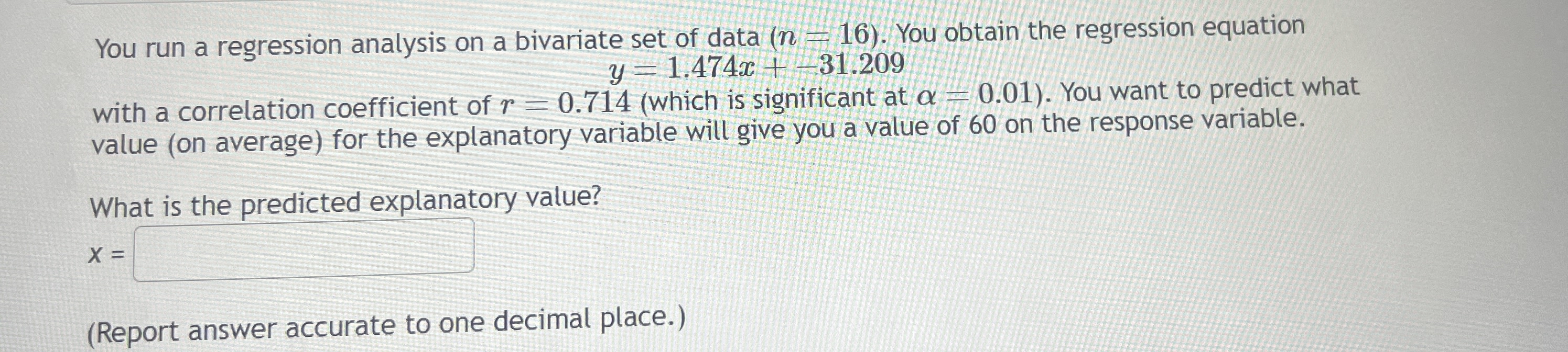 Solved You run a regression analysis on a bivariate set of | Chegg.com