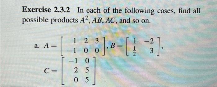 Solved Exercise 2.3.2 In each of the following cases, find | Chegg.com