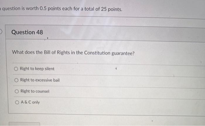 question is worth 0.5 points each for a total of 25 | Chegg.com question is worth 0.5 points each for a total of 25 | Chegg.com