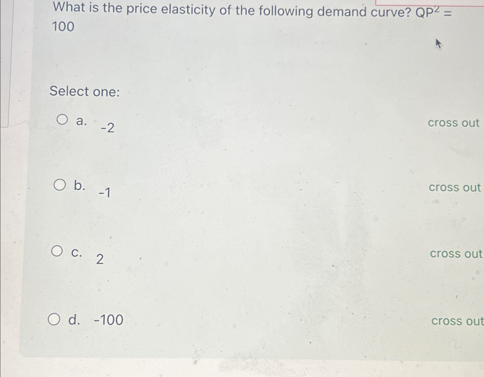 Solved What is the price elasticity of the following demand | Chegg.com