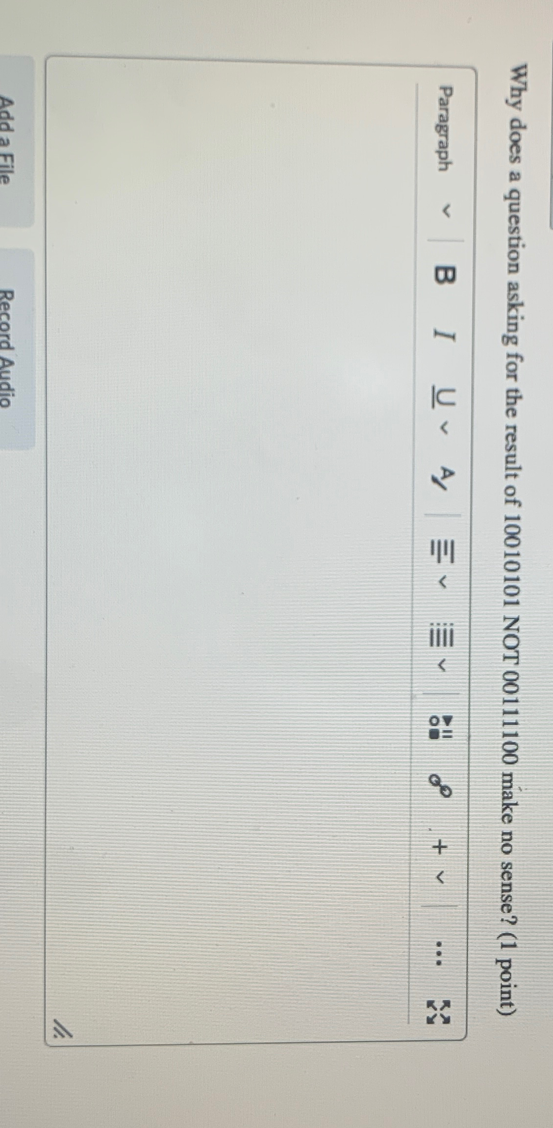 Solved Why does a question asking for the result of 10010101 | Chegg.com