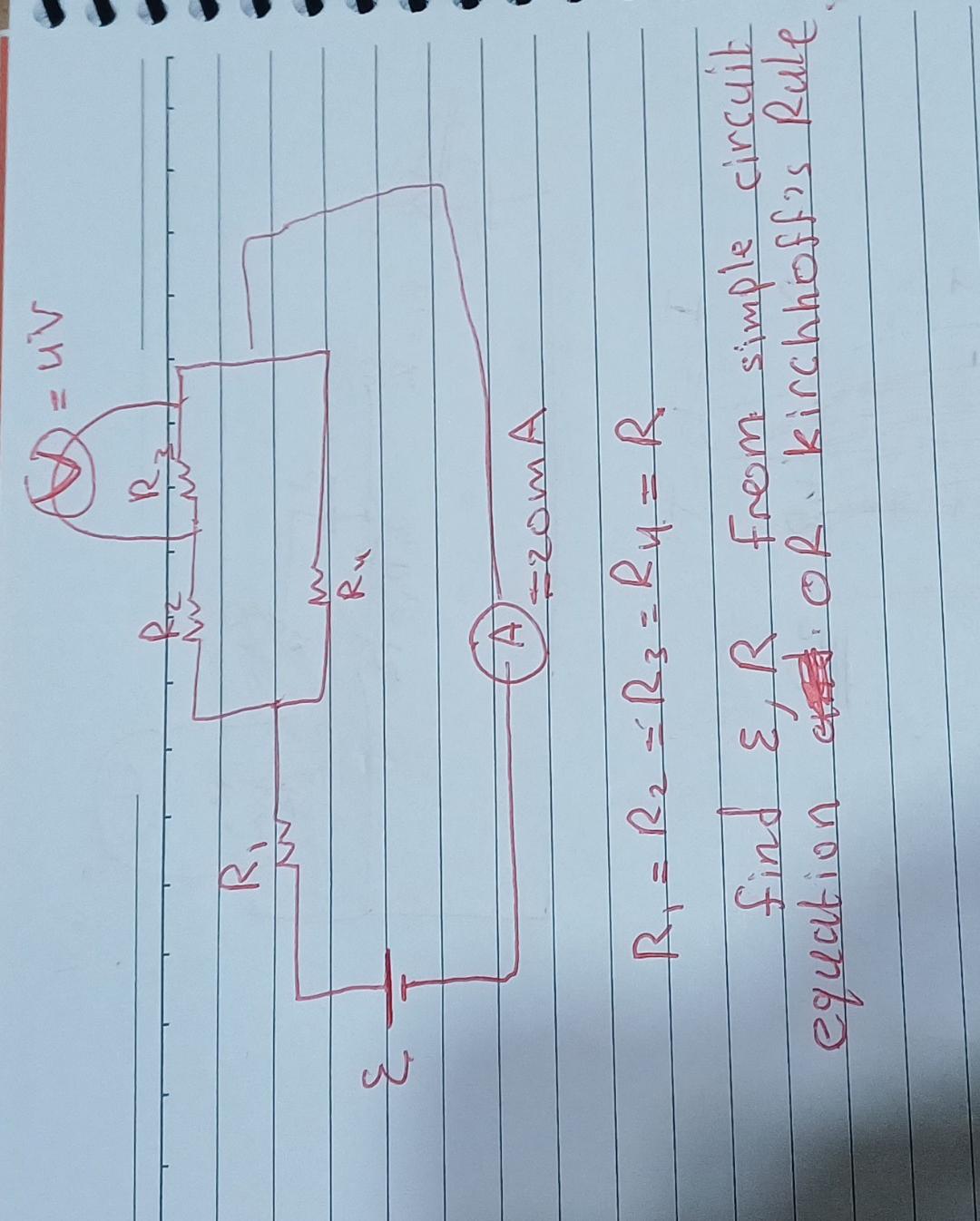 Solved R1=R2=R3=R4=R find ε,R from simple circuit equation | Chegg.com