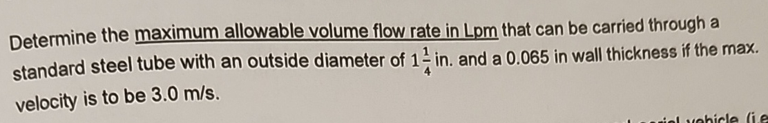 Solved Determine the maximum allowable volume flow rate in | Chegg.com