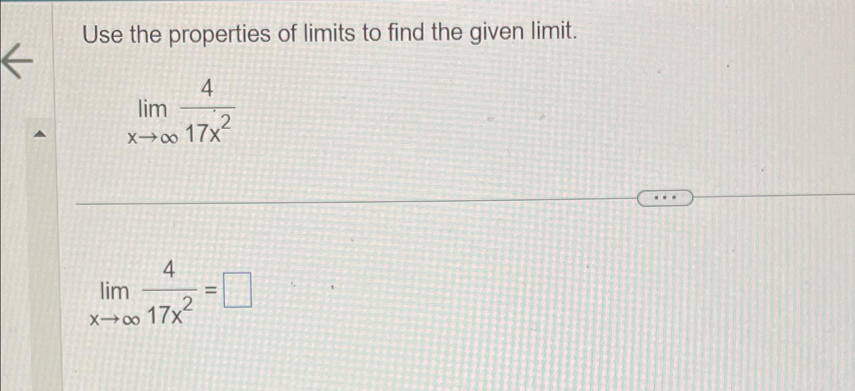 Solved Use the properties of limits to find the given | Chegg.com