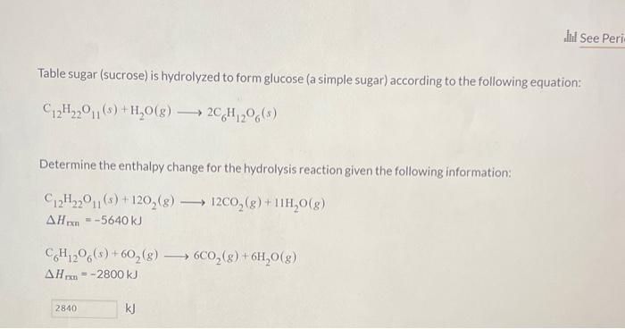 [Solved]: Table sugar (sucrose) is hydrolyzed to form gluco