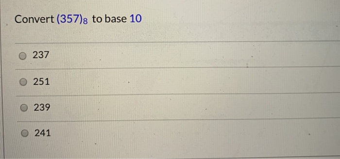 Solved What is the base 10 expansion of (10110011)2 O 179 o | Chegg.com