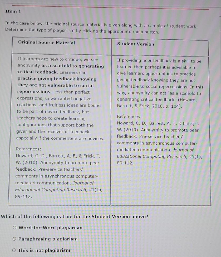 Solved Item 1 In the case below, the original source | Chegg.com