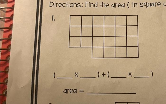 Solved Directions: Find the area (in square I. (⨿area = | Chegg.com
