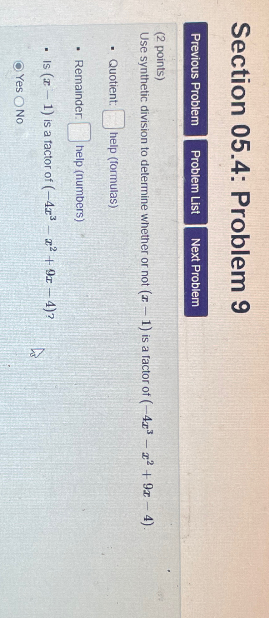 Solved Section 05.4: Problem 9(2 ﻿points)Use synthetic | Chegg.com