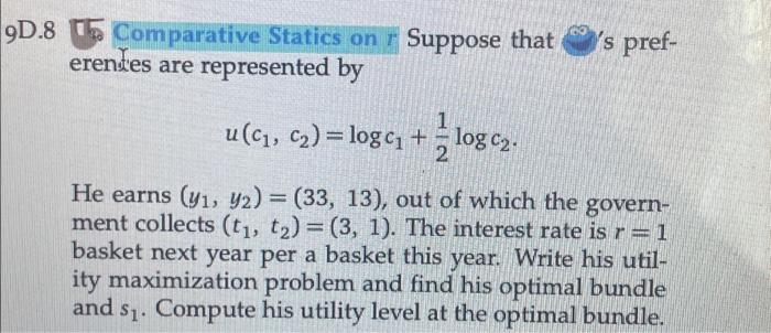 Solved 9D.8 5 Comparative Statics on r Suppose that's | Chegg.com