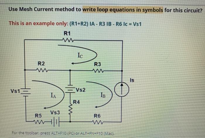 Solved Use Mesh Current method to write loop equations in | Chegg.com