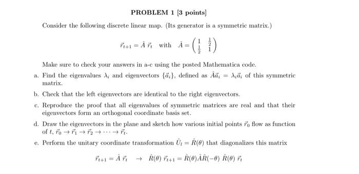 Solved Consider the following discrete linear map. (Its | Chegg.com