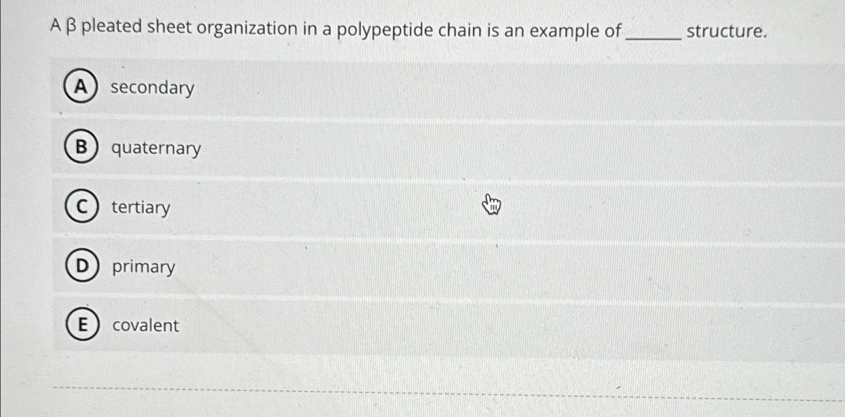 Solved A β ﻿pleated Sheet Organization In A Polypeptide