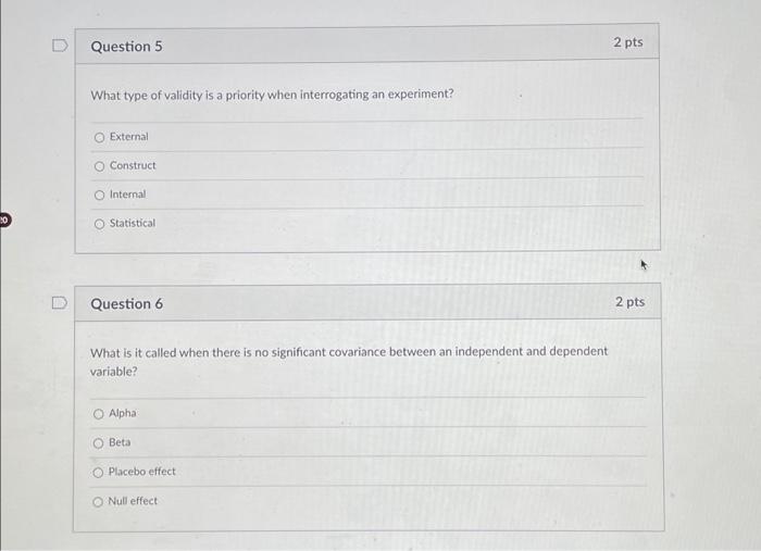 Solved What type of validity is a priority when | Chegg.com