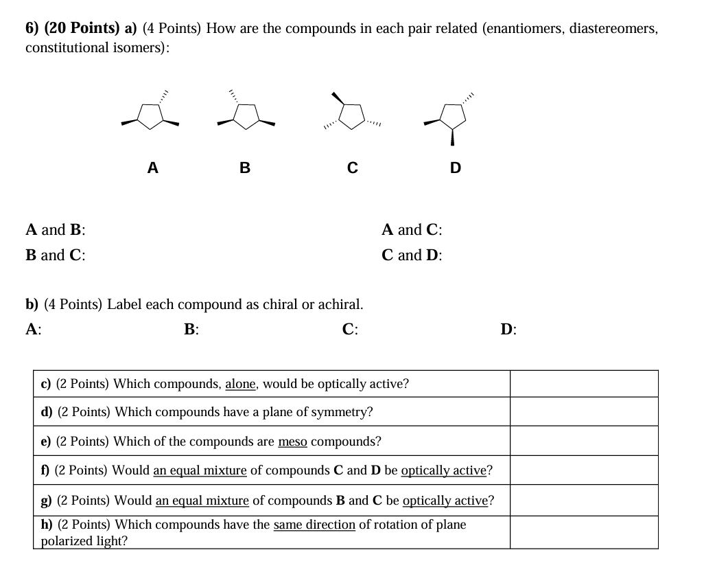 Solved (20 Points) a) (4 Points) How are the compounds | Chegg.com Solved (20 Points) a) (4 Points) How are the compounds | Chegg.com