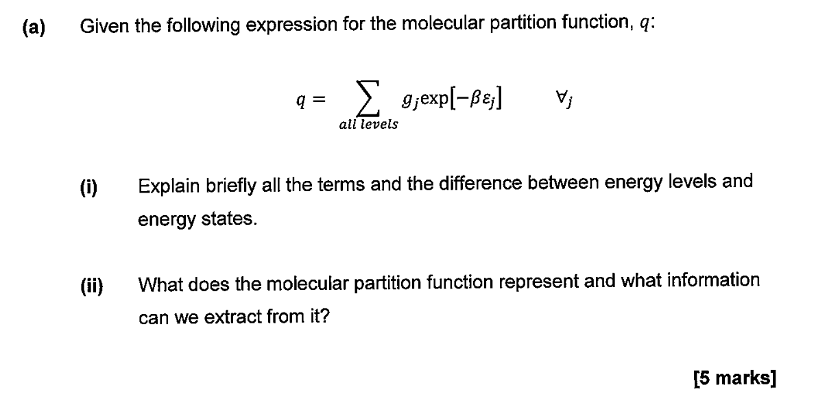 Solved (a) ﻿Given the following expression for the molecular | Chegg.com