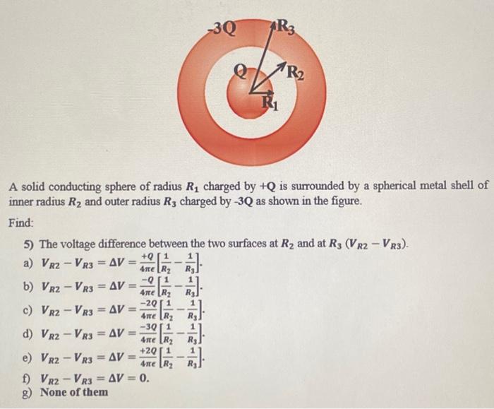 Solved A solid conducting sphere of radius R1 charged by +Q | Chegg.com